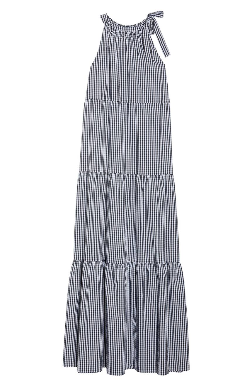 gingham-check-maxi-dress