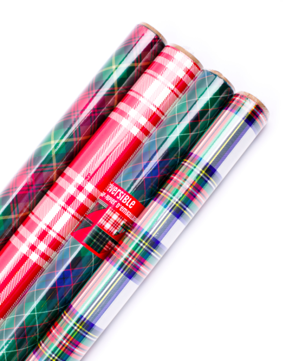 reversible-plaid-wrapping-paper-set-rolls-gift-wrap-tartan-christmas