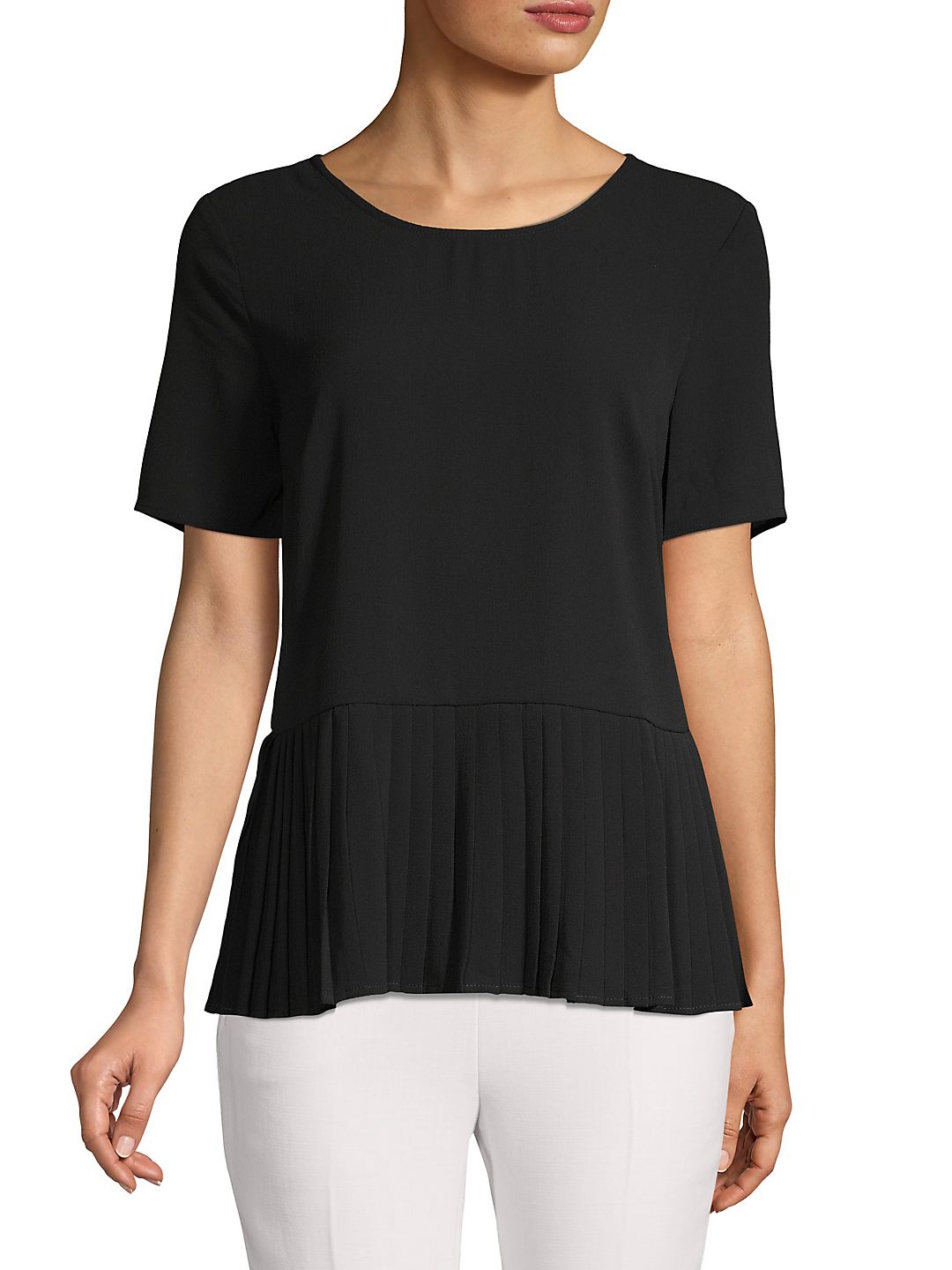 pleat-hem-top-black